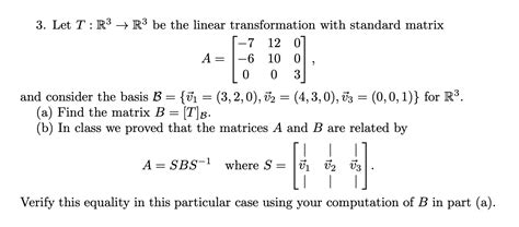 Solved Let T R R Be The Linear Transformation With Chegg Com