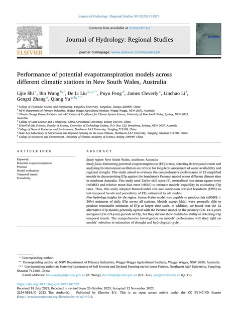 Pdf Performance Of Potential Evapotranspiration Models Across Different Climatic Stations In