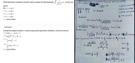 Calculus 2 Integration By Trigonometric Substitution Rhomeworkhelp
