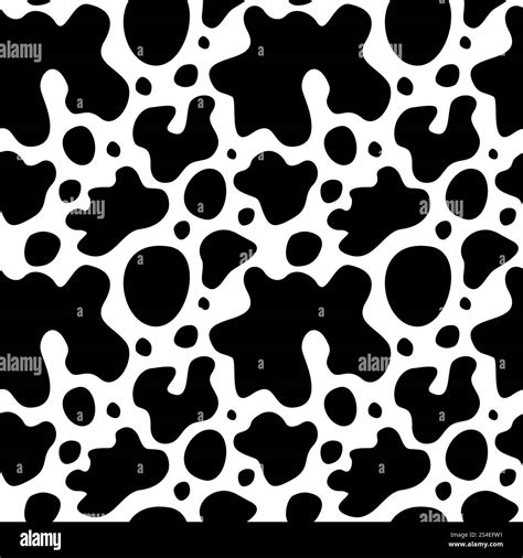 Cow Skin Texture With Spots Vector Seamless Pattern Cow Pattern Skin