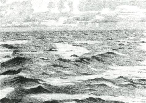 OCEAN WAVES II Drawing by Nives Palmic Saatchi Art Bølger Tegning