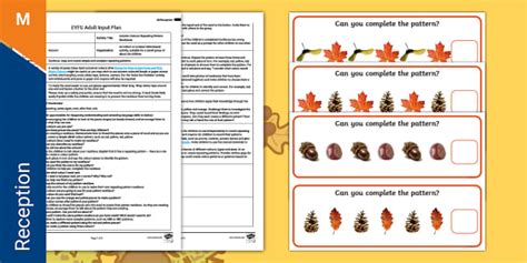Eyfs Autumn Repeating Patterns Maths Plan And Resource Pack