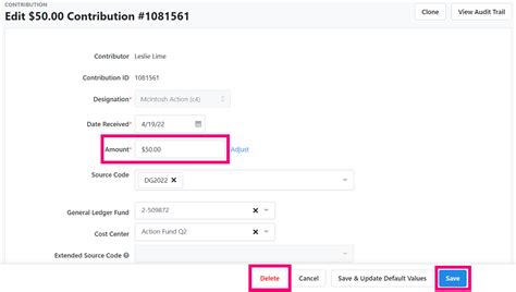 How To Adjust Or Delete Contributions In Everyaction