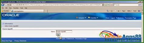Oracle Applications Oracle Application Framework Oaf Hello World Page