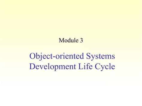 Ppt Object Oriented Systems Development Life Cycle Powerpoint
