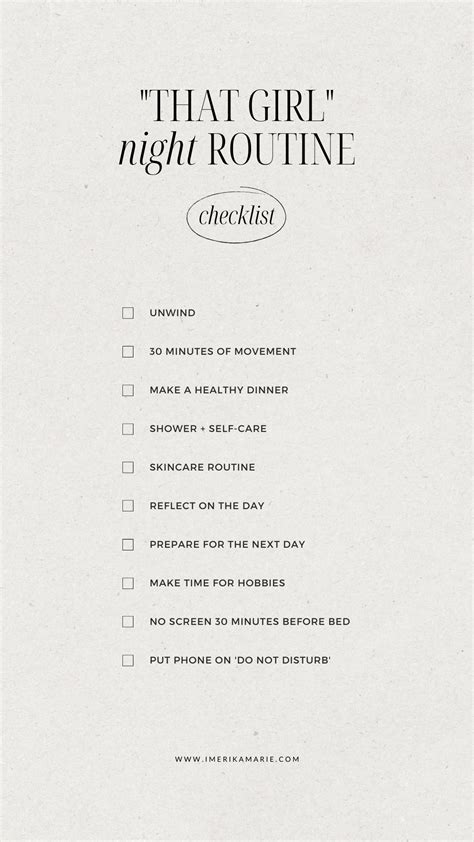 The Perfect Night Routine Checklist For Women Self Ca