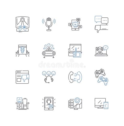 Data Storage Line Icons Collection Backup Archive Compression Capacity Redundancy