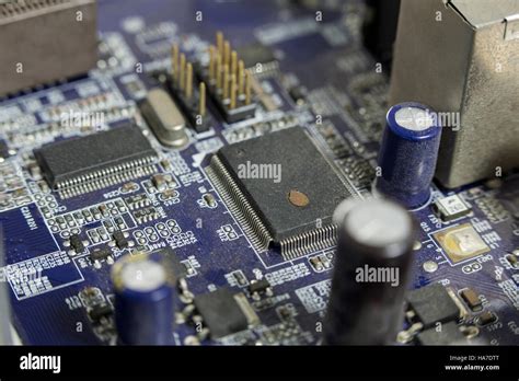 Electronic Circuit Board With Processor Stock Photo Alamy