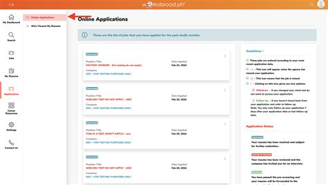 How Do I View My Online Application Status Workabroad Support