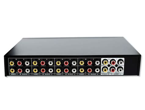 8 Port AV Switcher 2 Way AV Splitter Metal Housing 8x2 AV Switch Splitter