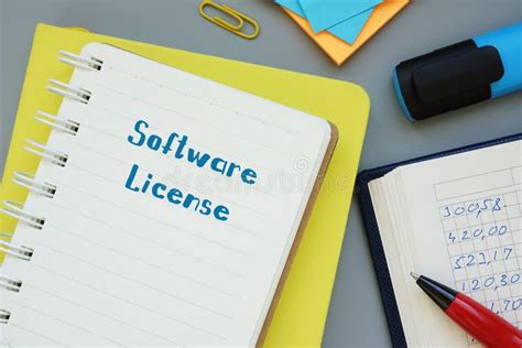 Business Concept About Software License With Sign On The Sheet Stock Photo Image Of Adaptation