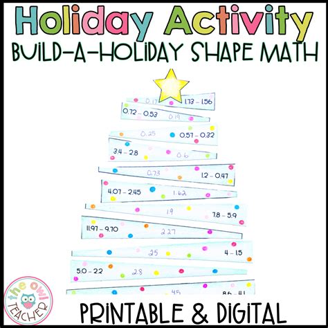 Adding And Subtracting Decimals Holiday Activity Printable And Digital