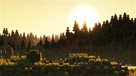 Trees Minecraft Shaders Flowers Sunlight Cube Hd Wallpaper Rare Gallery