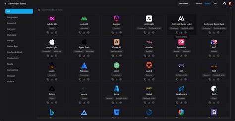 Developer Icons Free Directory Template Astro React Tailwind