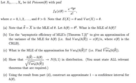 Solved Theorem 73 Asymptotic Efficiency Of Mles Let X1