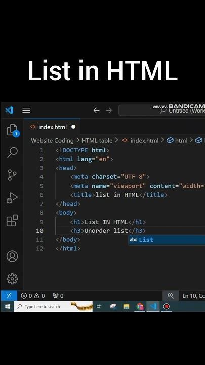 List In Html Htmltags Htmlwebsite Programming Youtube