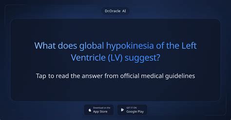 What Does Global Hypokinesia Of The Left Ventricle Lv Suggest