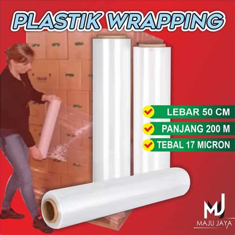 Jual Plastik Wraping Stretch Film 50 Cm X200 M Bening Tebal Clear