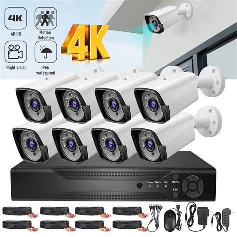 Kepeak 8ch4ch Dvr 4k Outdoor Security Camera System Home Wifi Cctv