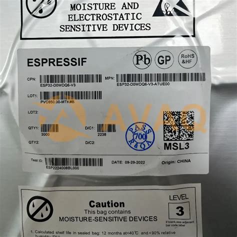 esp32 d0wdq6 v3 rf transceiver ics avaq
