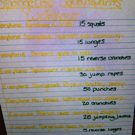 Spongebob Workout