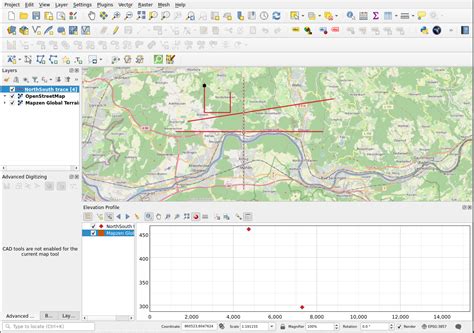 new elevation profile doesn t plot on north south and east west