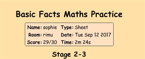 Sophie Prototec Basic Facts Maths