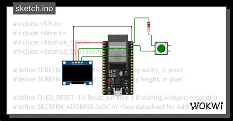 Pantalla Oled Mensaje Con Boton Wokwi Esp32 Stm32 Arduino Simulator