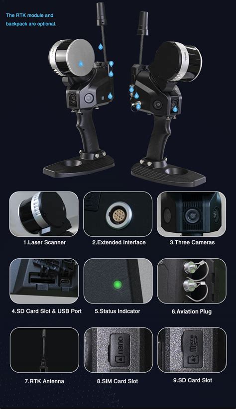 Slam100 Outdoor Survey Equipment Slam Algorithm Handheld 3d Laser Lidar