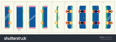Skateboard Rotate Animation Sequence Sprite Sheet Vector Có Sẵn Miễn Phí Bản Quyền 1407984941