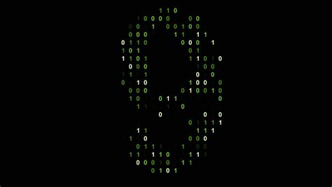 Blinked Number 3 With Binary Code Black Screen With Green Cypher Stock