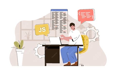 Premium Vector Web Developer Concept Designer Develops Site Writes Code Creates Layout