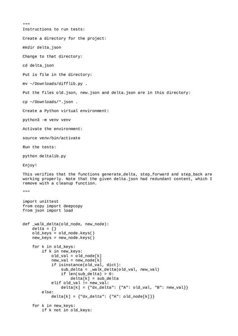 Entry 30 By Tonylocke For Json Delta Python Algorithm Freelancer