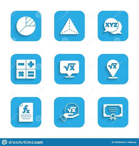 Set Square Root Of X Glyph Certificate Template Function Mathematical Symbol Calculator XYZ