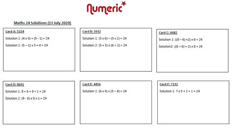 Numeric Here Is Yesterdays Maths 24 Solution