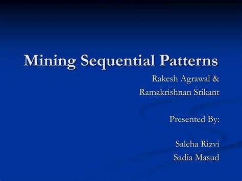Ppt Mining Sequential Patterns Powerpoint Presentation Free Download Id9344358
