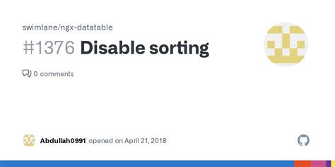 Disable Sorting · Issue 1376 · Swimlanengx Datatable · Github