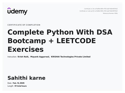 Sahithi Karne On Linkedin Python Dsa Leetcode Techlearning Growthmindset Udemy