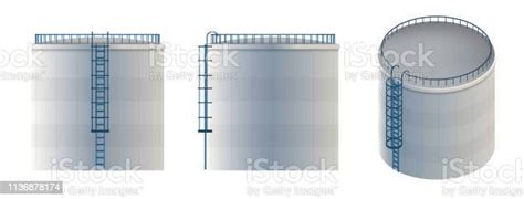 물 탱크 투명 한 배경에 고립 된 원유 저장 저수지의 창조적 인 벡터 일러스트 예술 디자인 가솔린 벤 진 연료 실린더