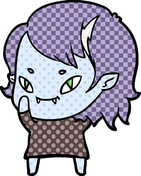 Cartoon Friendly Vampire Girl 12417249 Vector Art At Vecteezy