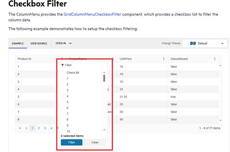 Can The Gridcolumnmenucheckboxfilter Component Be Used Alone Without Grid In Kendoreact