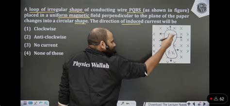 a loop of irregular shape of conducting wire pqrs as shown in figure pl