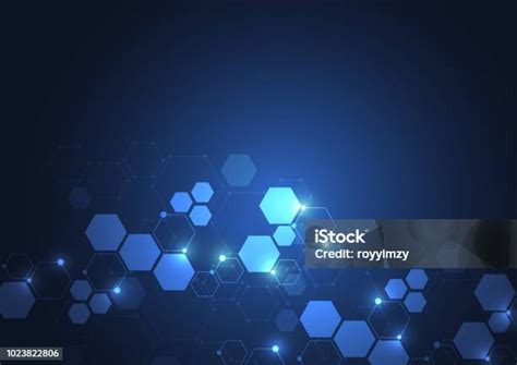 기술 배경 및 과학 스타일에서 추상 육각 분자 구조 의료 디자인입니다 벡터 일러스트 레이 션 0명에 대한 스톡 벡터 아트 및 기타 이미지 Istock