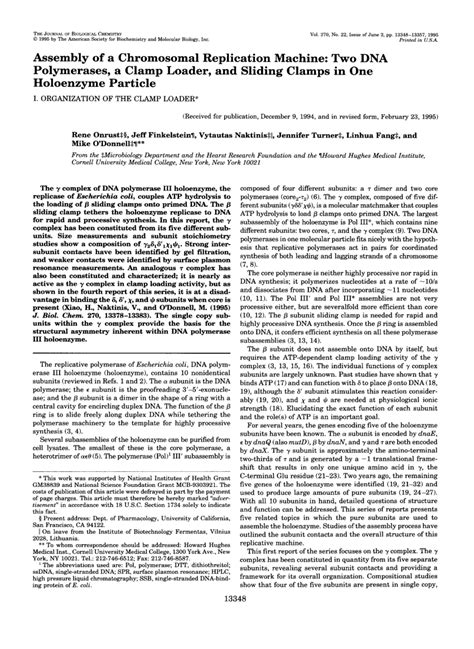 Pdf Assembly Of A Chromosomal Replication Machine Two Dna