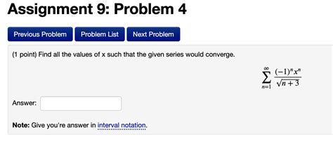 Solved Assignment 9 Problem 4 1 Point Find All The Values