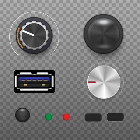 Premium Vector Realistic Volume Dial Vector Metal And Plastic Radio