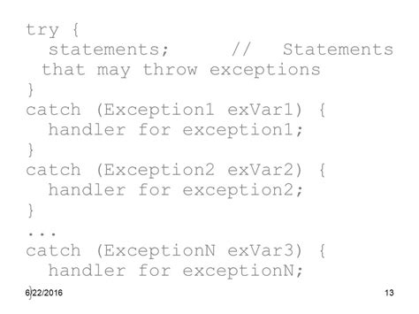 exception handling you learned that there are three categories of