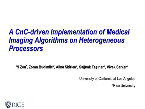 Ppt A Cnc Driven Implementation Of Medical Imaging Algorithms On Powerpoint Presentation