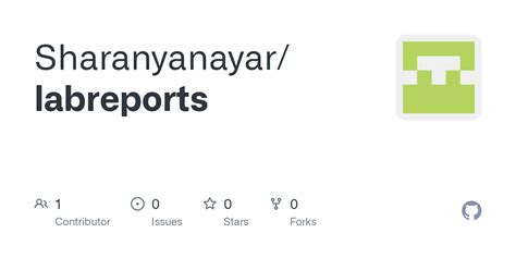 Github Sharanyanayar Labreports