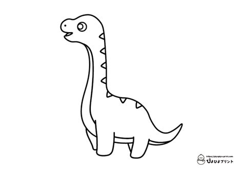 ブラキオサウルス恐竜ぬりえ ぴよぴよプリント